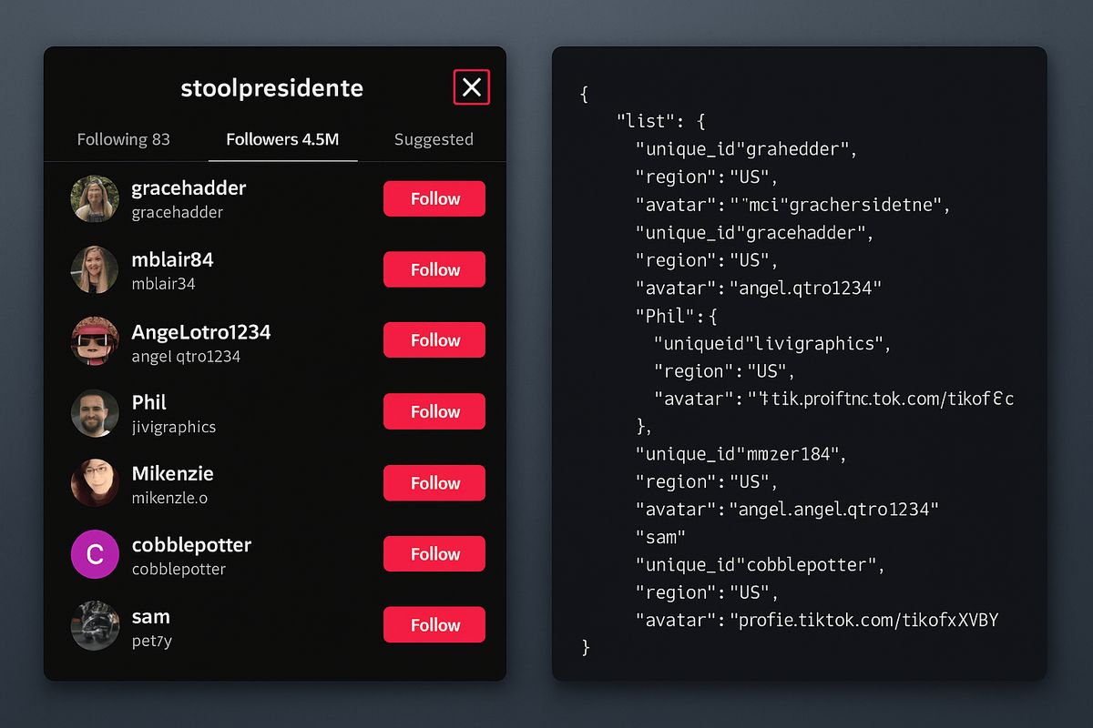 Scrape TikTok Followers: Get a Followers List via API | ScrapeCreators Blog